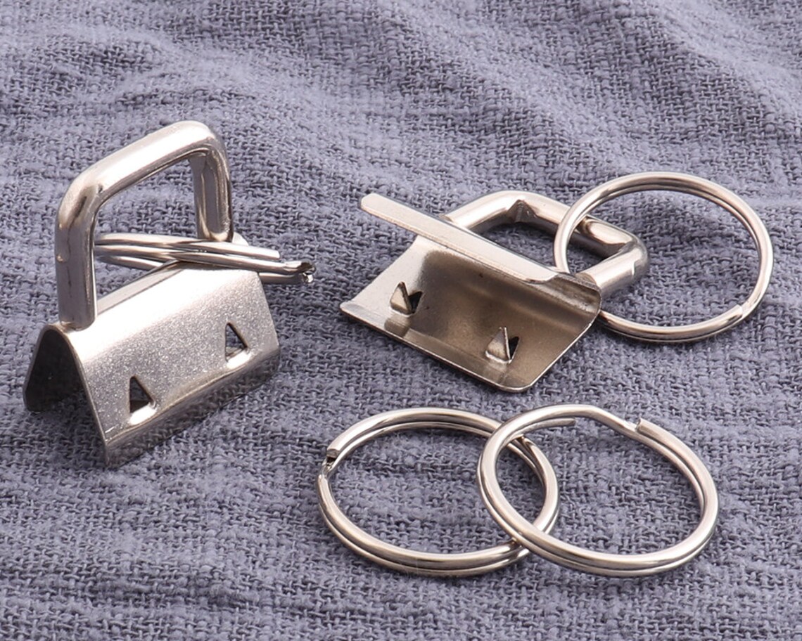 10sets Silver Key Fob Hardware With Key Rings Sets wristlet | Etsy
