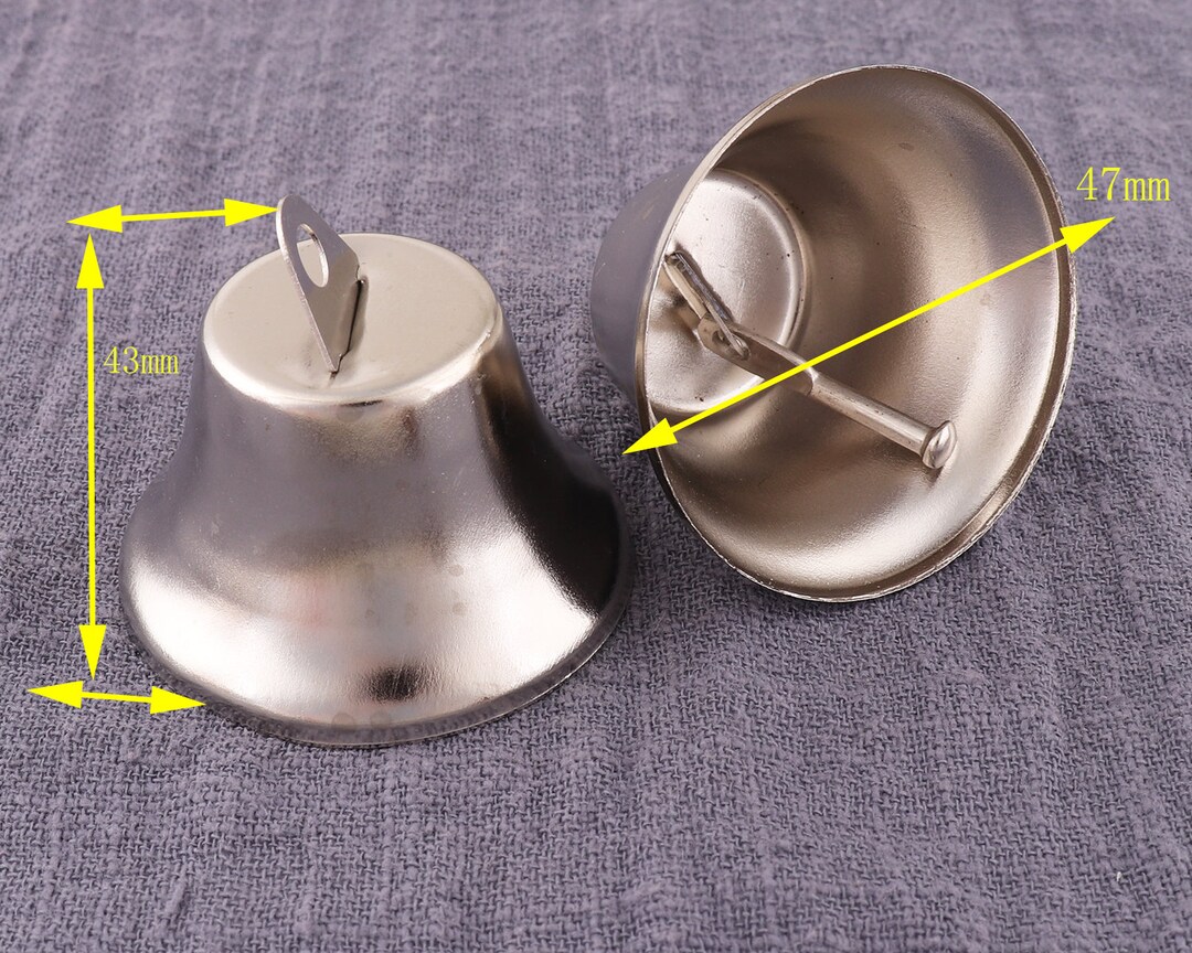 Silver Bells , Metal Bells, 10pcs Jewelry Bells, 43mm Christmas Bells ...