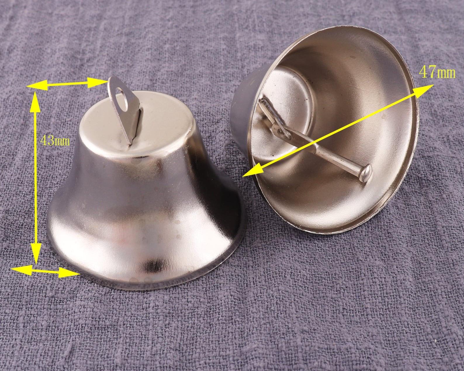 Silver Bells Metal bells 10pcs Jewelry bells 43mm | Etsy