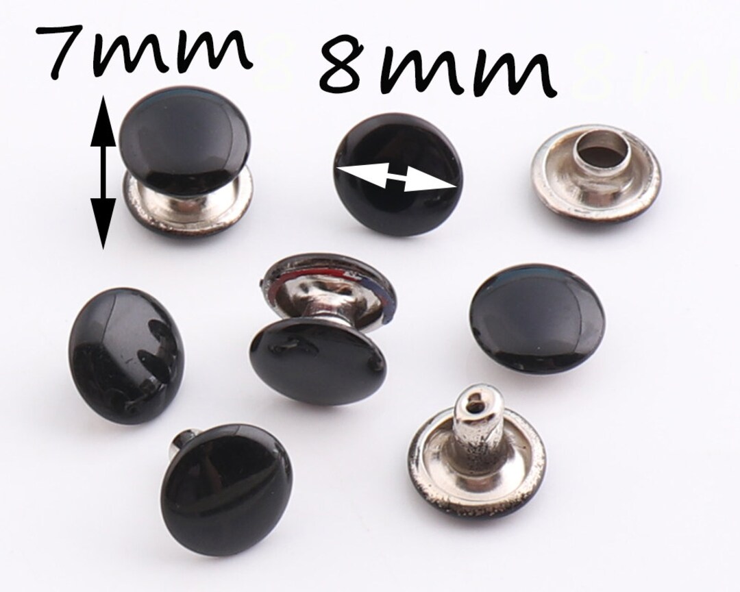50set Black Double Cap Rivets ,round Rapid Rivet, Mushrooms Rivet Studs ...