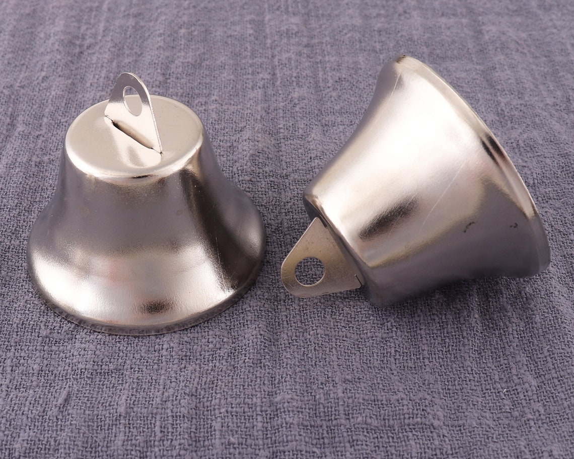 Silver Bells Metal bells 10pcs Jewelry bells 43mm | Etsy