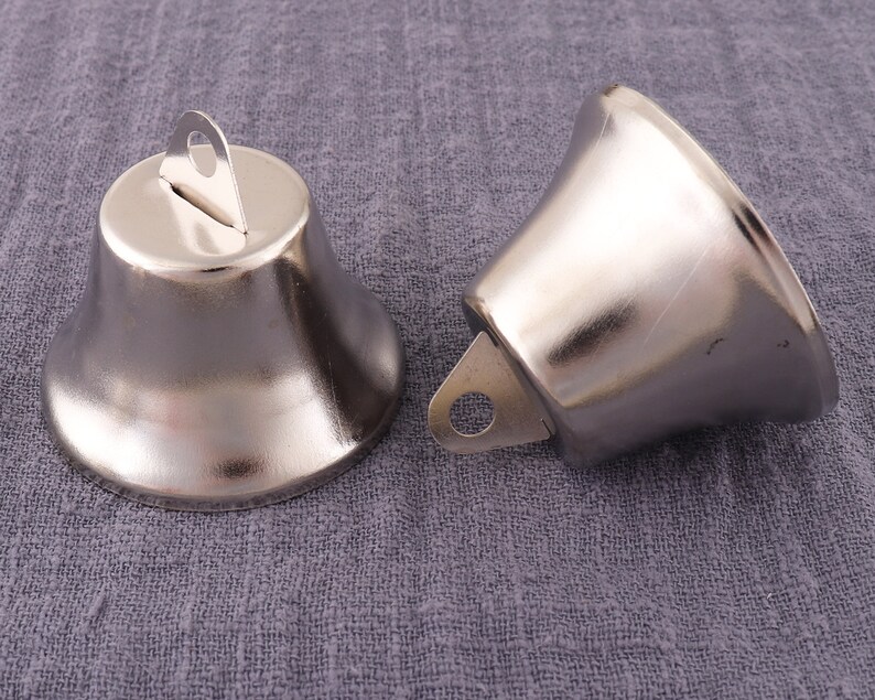 Silver Bells , Metal Bells, 10pcs Jewelry Bells, 43mm Christmas Bells ...