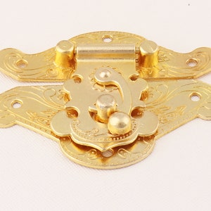 Gold Lock Latch,jewelry Box Lock Catch Latches Wooden Box,box Clasp ...