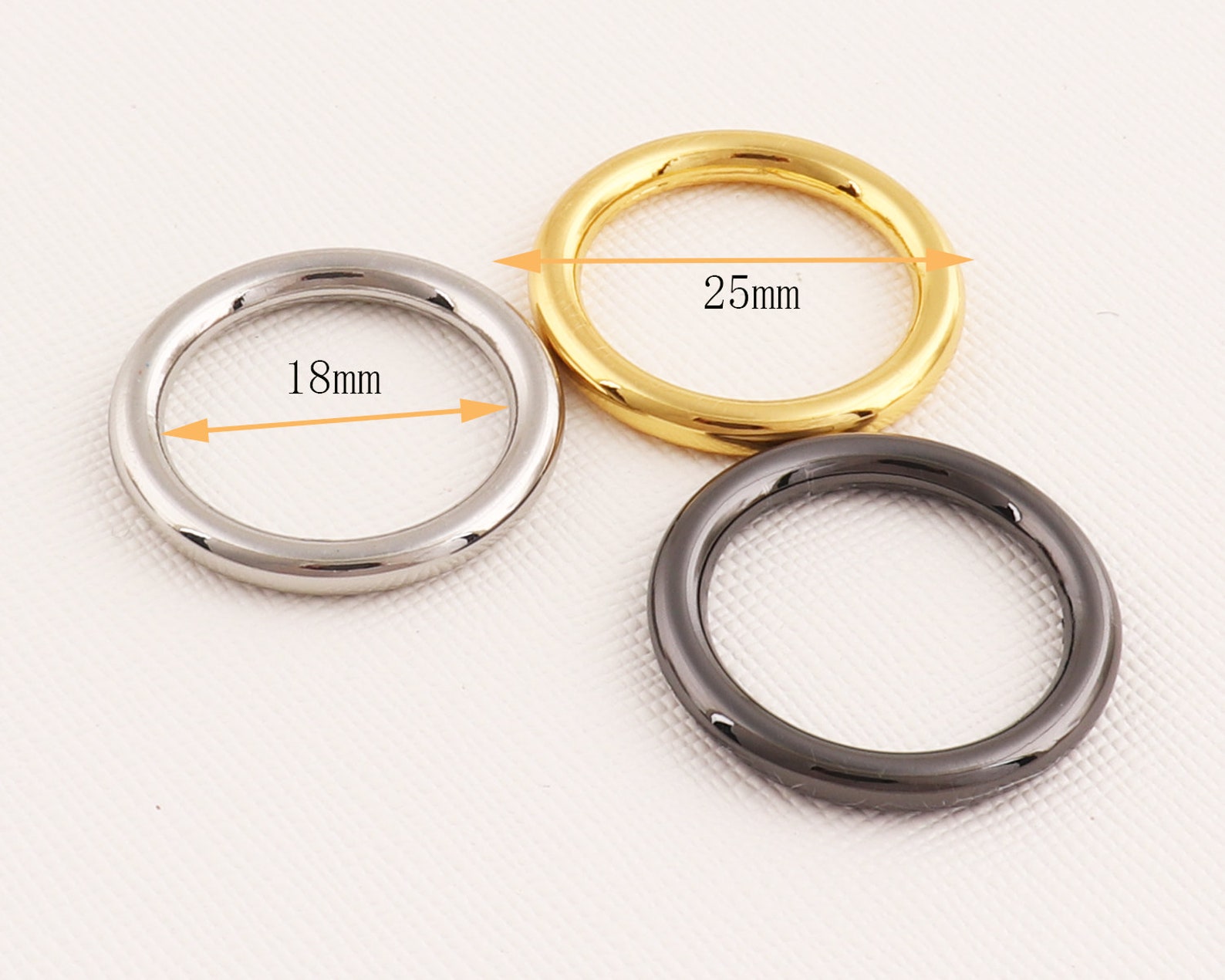 Gun Black/silver/gold O Ring, 25mm Metal O Rings, 20pcs Purse Ring ...