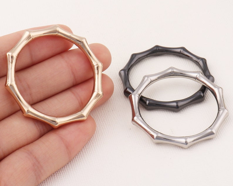 Bamboo Circle Washer Connector Linkssilver Bamboo Circle | Etsy