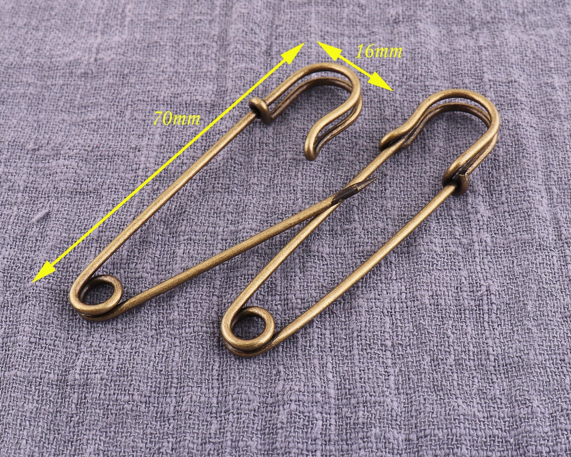 Bronze safety pins 14pcs Jumbo Safety Pins 16mm Decorative | Etsy