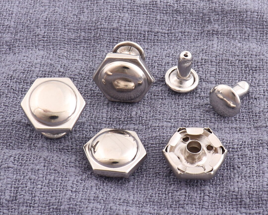 50pcs Silver Double Cap Rivets ,round Rapid Rivet, Mushrooms Rivet ...