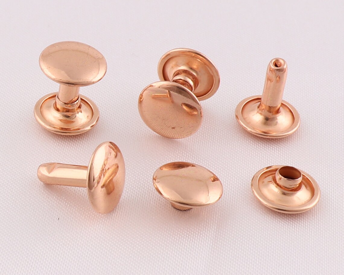 100set Round Rapid Rivet Rose Gold Double Cap Rivets - Etsy Sweden