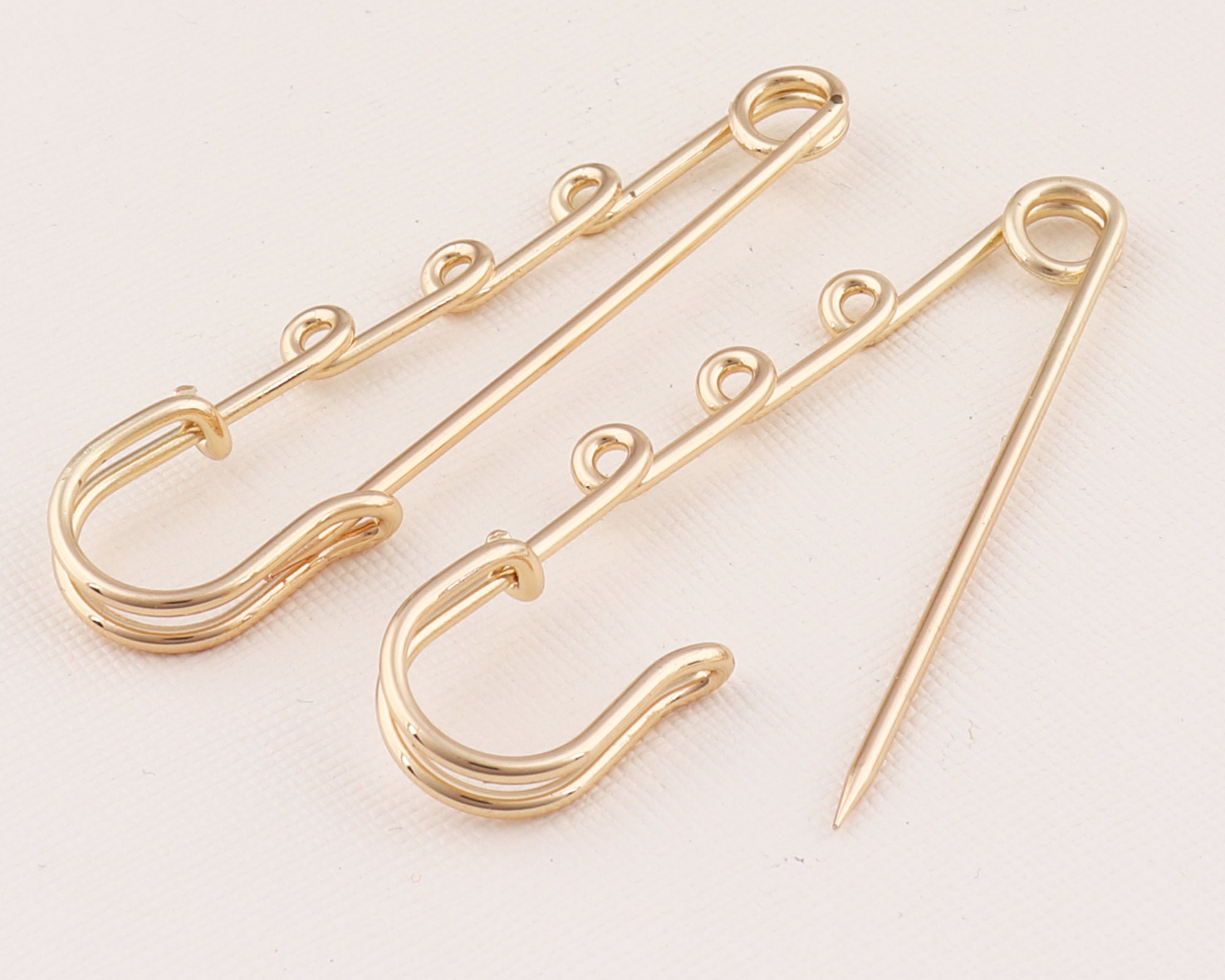 Jumbo Safety Pinsgray Kilt Pin Shawl Pins Three Loops Safety - Etsy