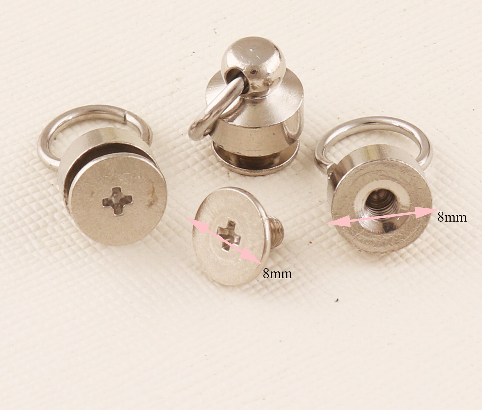 Metal Pull Ring Round Rivet Studround Head Screw Back - Etsy