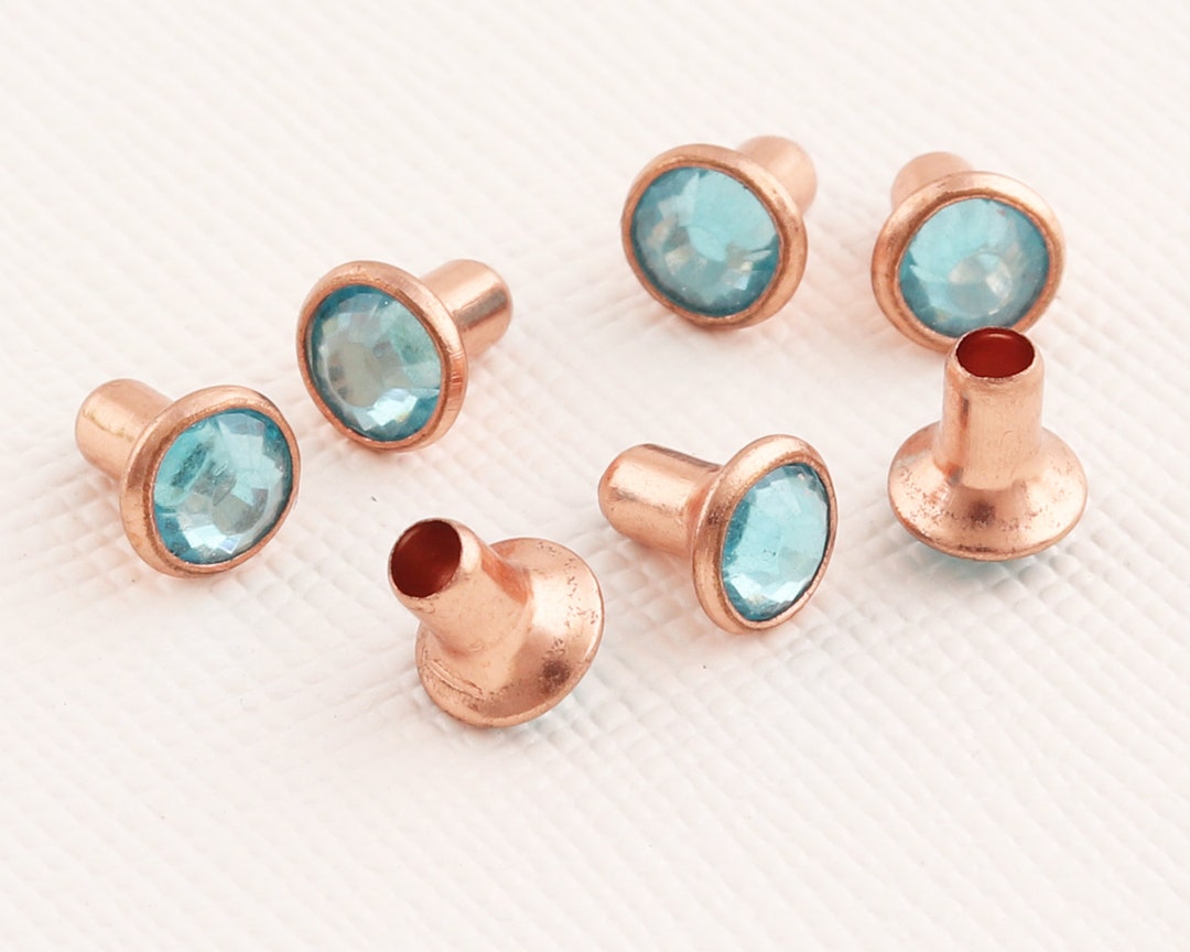 Crystal Rivets, Blue Metal Rivet, 40pcs Round Rivet, 5mm Decorative ...