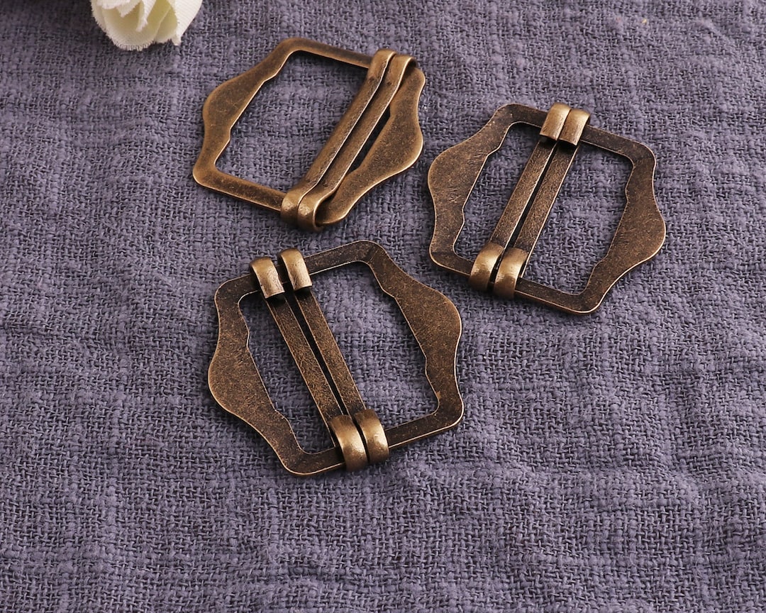 6pcs Bronze Adjuster Sliders, Metal Flat Metal Slide Buckle, 25mm Strap ...
