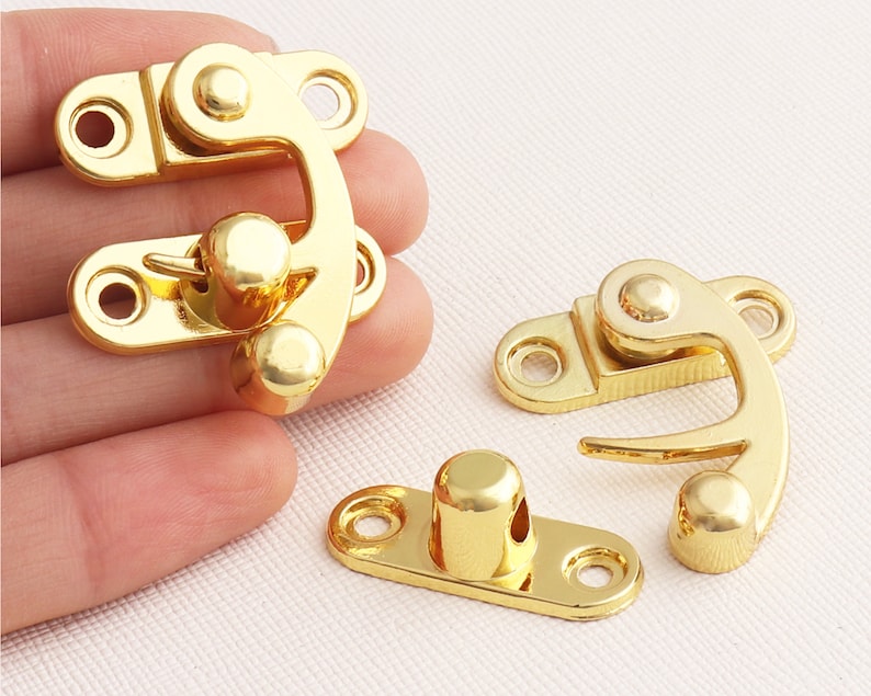Jewelry Box Lock Catch Latches Wooden Box,gold Box Clasp - Trinket Box ...