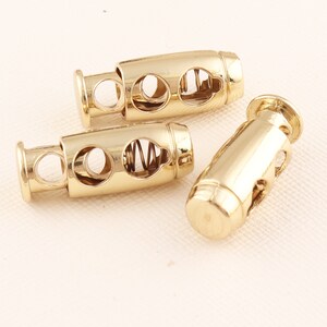 Light Gold Rope Buckle, Double Hole Cord Stopper, 24mm Spring Buckle ...