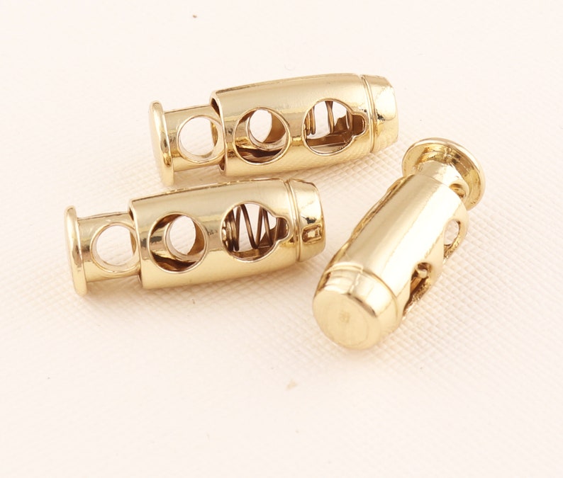 Light Gold Rope Buckle Double Hole Cord Stopper 24mm Spring - Etsy
