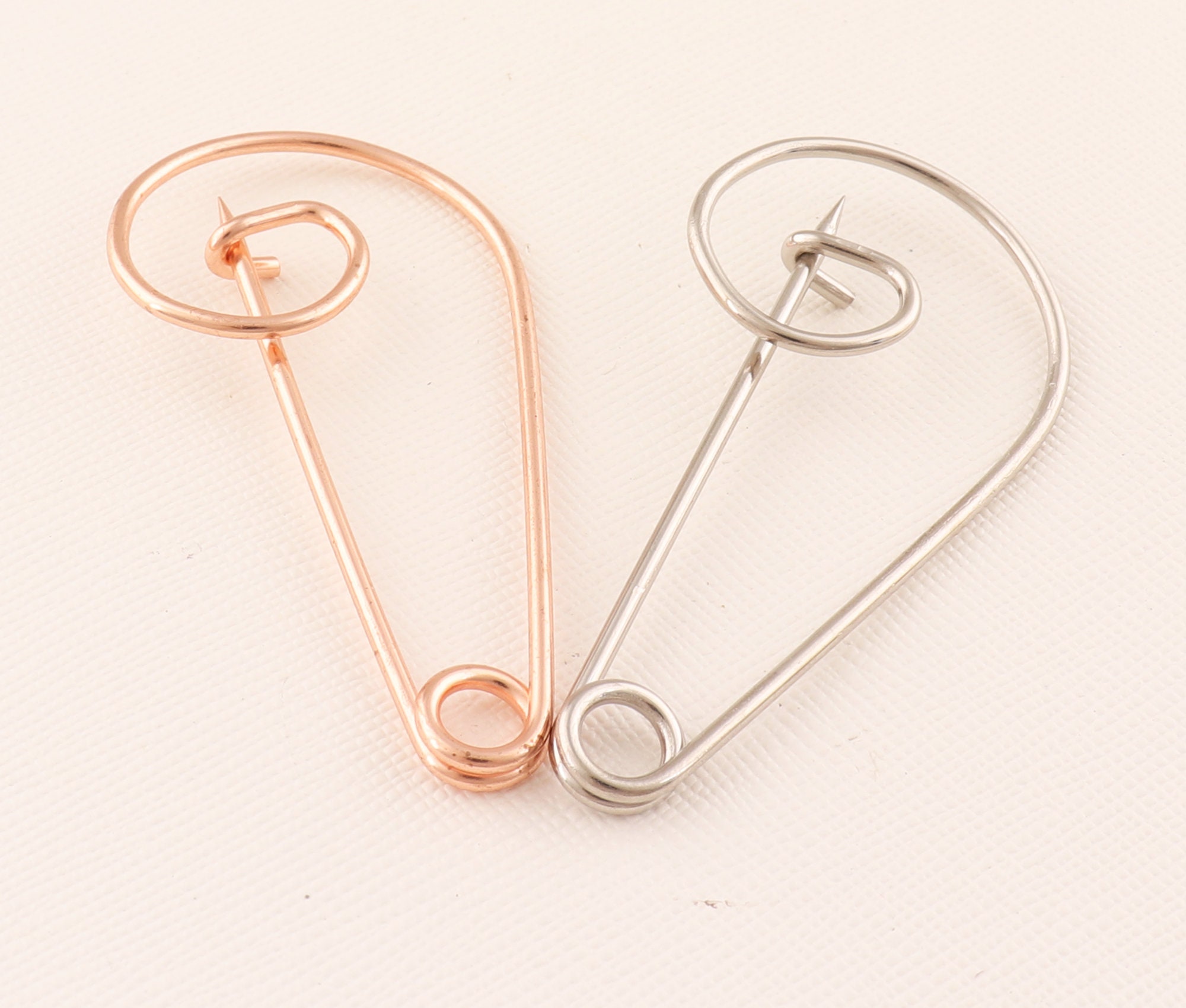 Rose Gold/silver Safety Pin 55mm Decorative Pins 20pcs Push - Etsy