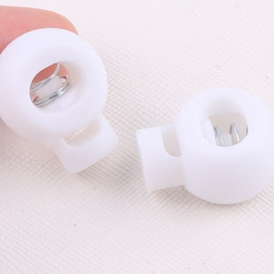 40pcs 9mm Single Hole Plastic Cord Lock,white Cord Lock,spring Cord ...