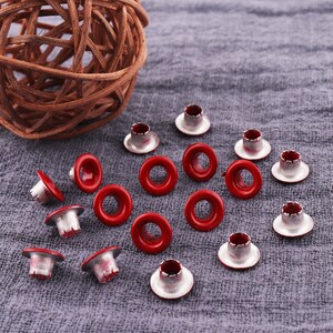 100pcs Red Eyelets Grommets With Washers,brass Eyeletssmall Round ...