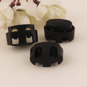 Black Cord Lock Stopper,double Hole Cord Stopper,cord Toggle Lock, Rope ...