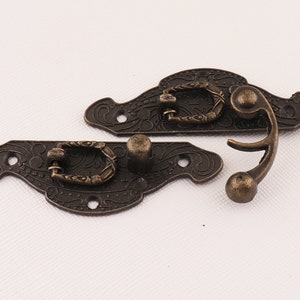 Antique Bronze Latch, 60mm Jewelry Box Lock, 1set Wooden Box Lock ...