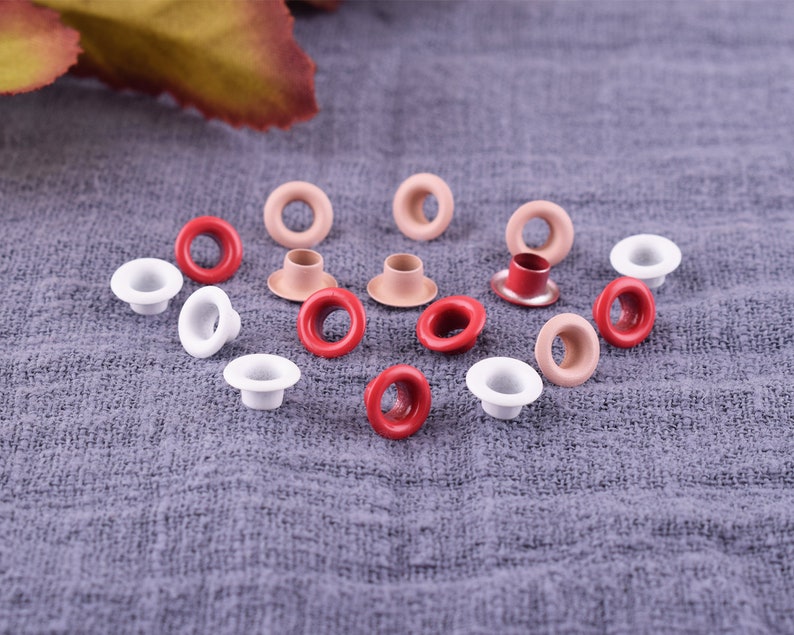 100pcs Red/ White / Pink Eyelets Grommets With Washers,colorful Eyelets ...