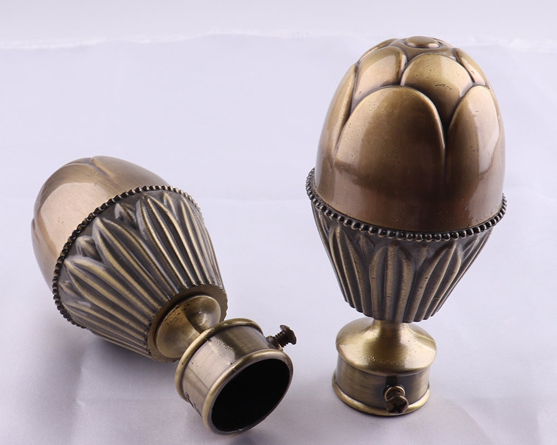 Bronze Curtain rod ends/ finials/ pole endsAntique French | Etsy