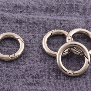 10pcs Silver Spring Gate Ring，round Snap Clasp,small Push Snap Hooks ...