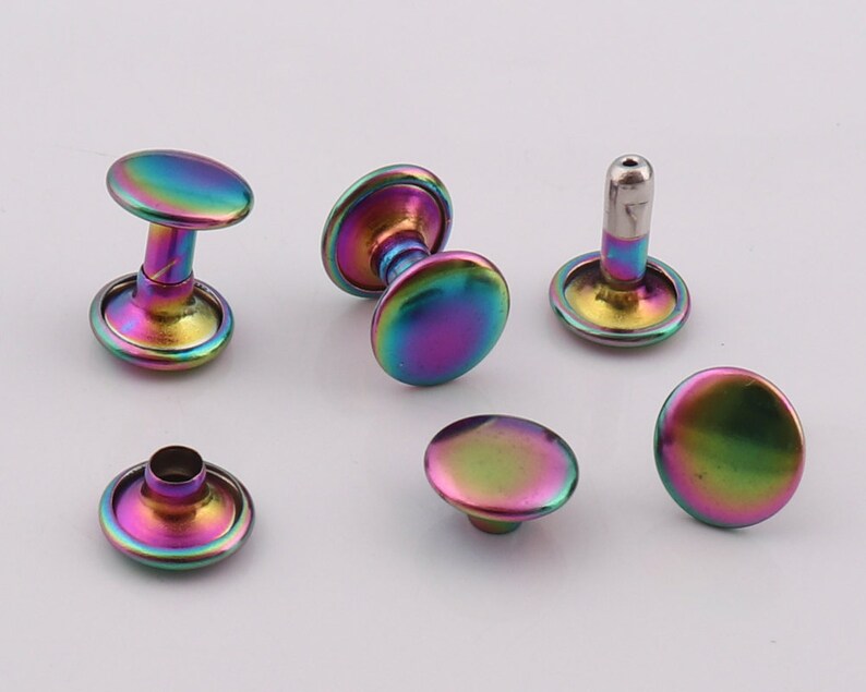 20pcs Rainbow Double Cap Rivets round Rapid Rivet Mushrooms | Etsy