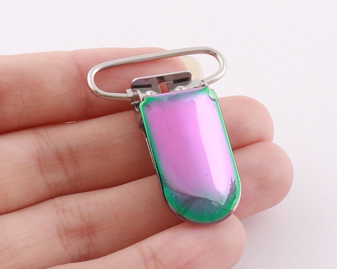 Rainbow Round Head Metal Pacifier ClipSuspender ClipsBib | Etsy