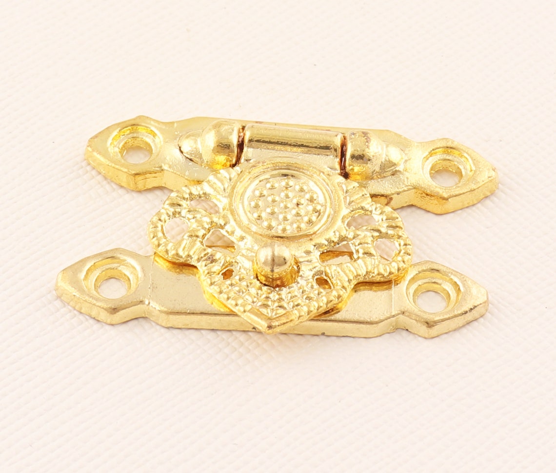 Gold lockJewelry box lockWooden box lock4set Latch | Etsy