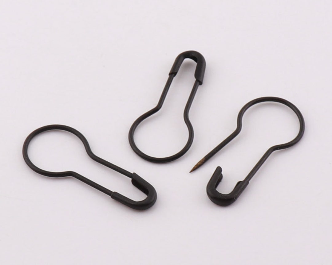 100pcs 22mm Black Plated Pear Shaped Safety Pin, Bulb Safety Pin,gourd ...