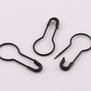100pcs 22mm Black Plated Pear Shaped Safety Pin, Bulb Safety Pin,gourd ...