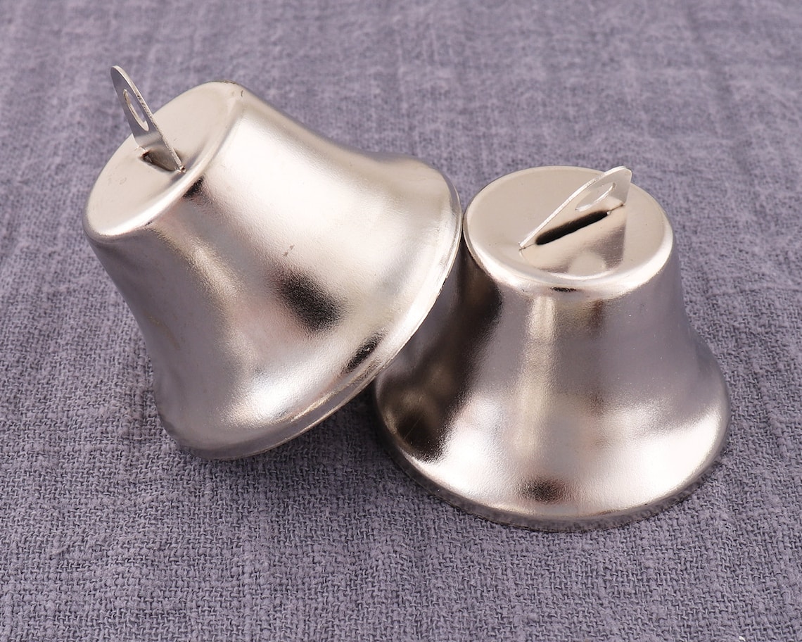 Silver Bells Metal bells 10pcs Jewelry bells 43mm | Etsy