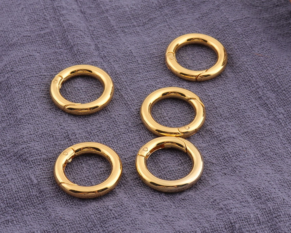 Gold Snap Clipsmall Spring Oval Rings 14pcs Purses Clasps - Etsy