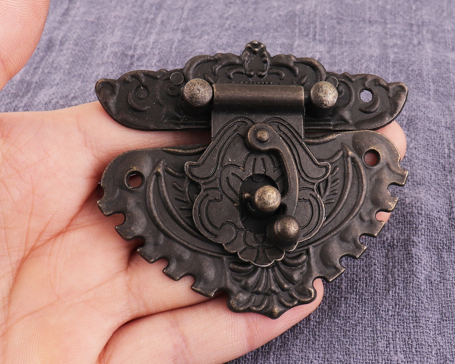 Antique Brass Latch Clasp 69mm Bronze Wooden Box Lock Metal | Etsy