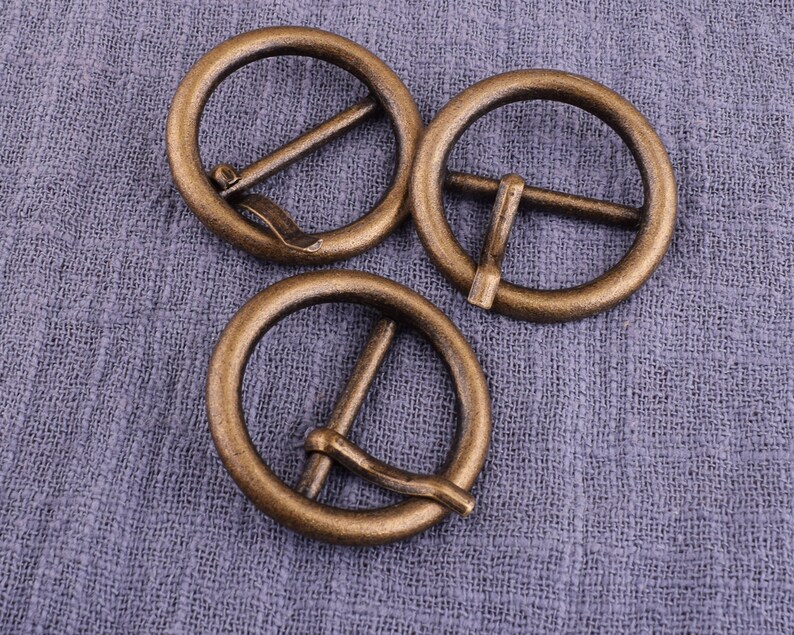 4pcs Bronze Webbing Buckle, 24mm Round Center Bar Buckles,strap Buckles ...
