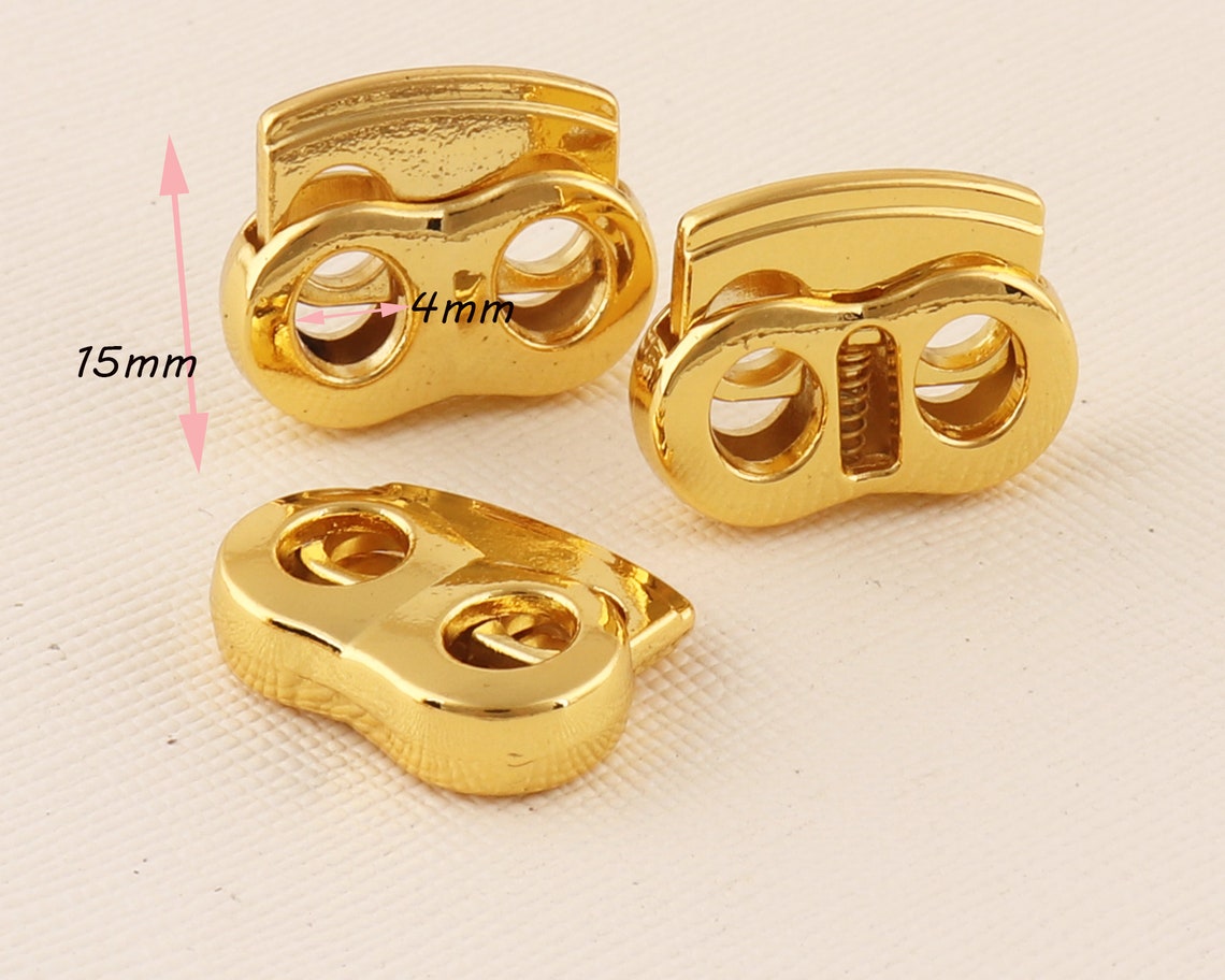 Spring Cord Lockgold Oval Cord Lock Double Barrel-double | Etsy