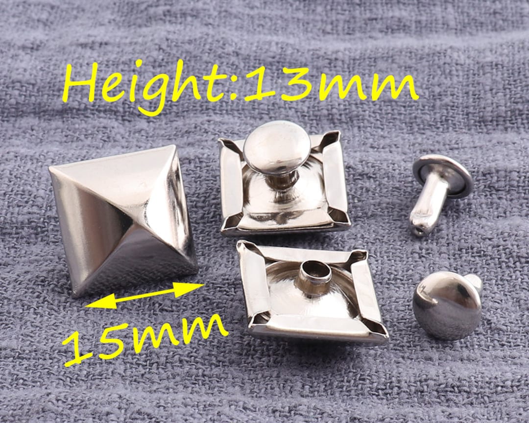 50pcs Silver Double Cap Rivets ,square Rapid Rivet, Rivet Studs ,dome ...