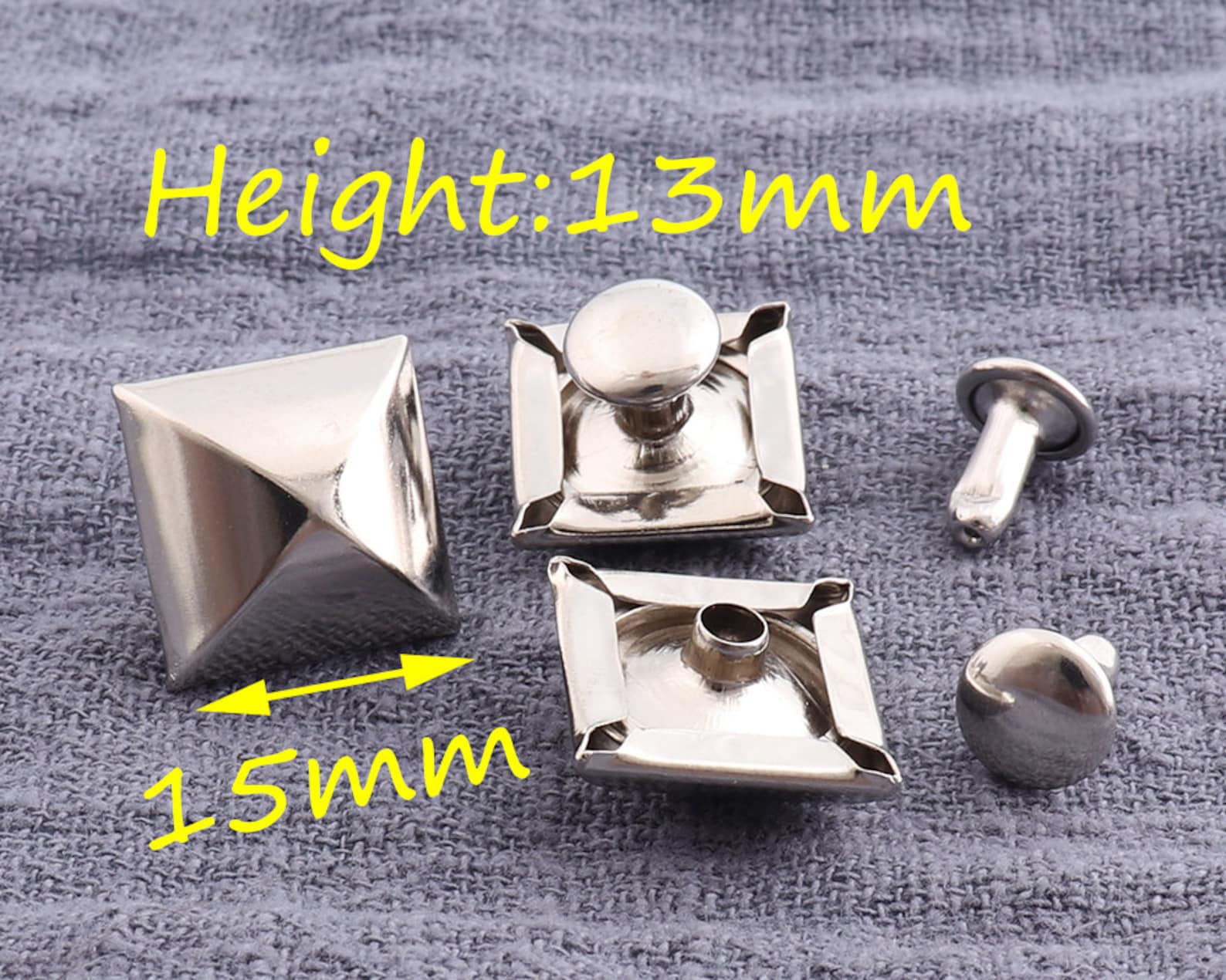 50pcs Silver Double Cap Rivets ,square Rapid Rivet, Rivet Studs ,dome ...