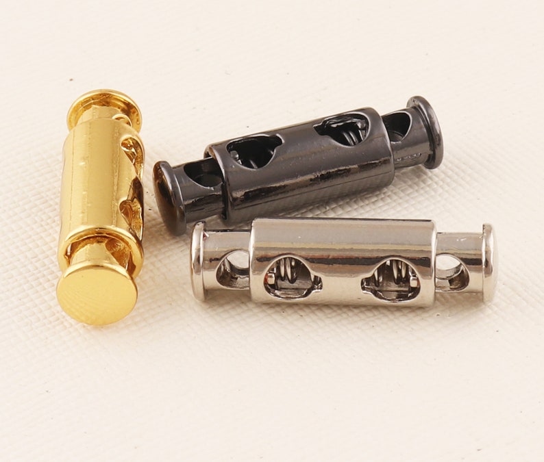 Gold/gunmetal/silver Spring Cord Lockmetal Cordcord End | Etsy