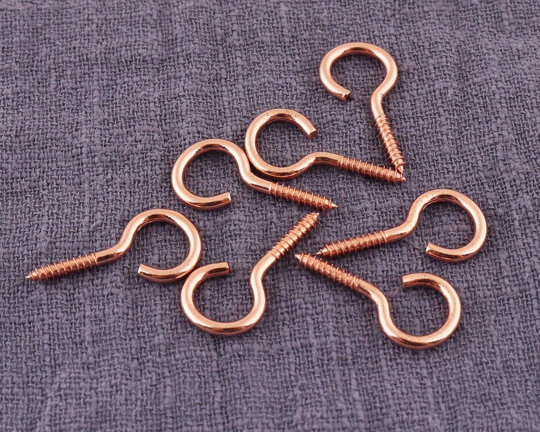 Rose Gold Screw Eyelet, 80pcs Mini Eye Hooks, 12mm Screw Studs, Screw ...