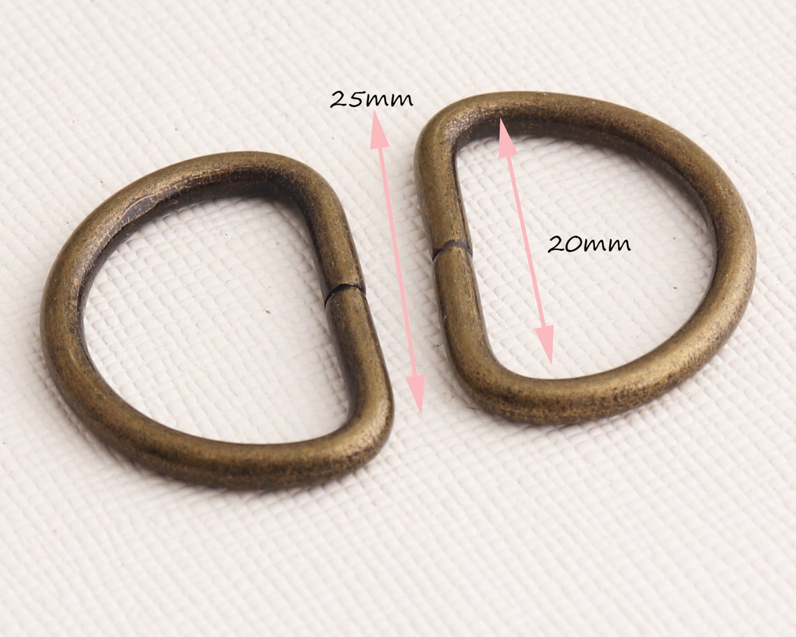 Half D-shaped Metal Bucklesantique Bronze D Rings for | Etsy