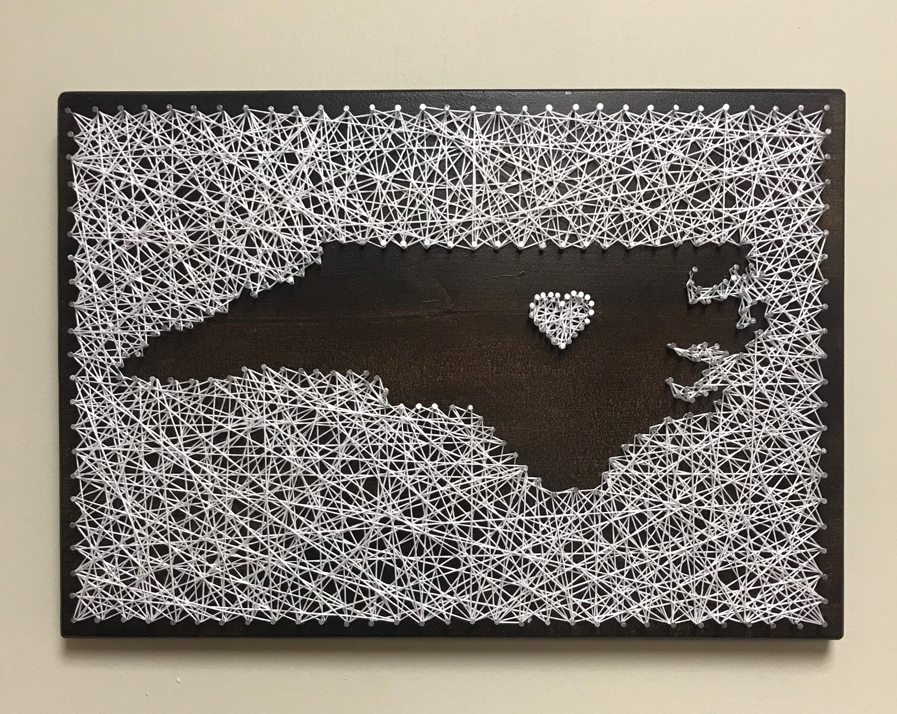 North Carolina String Art Small Heart - Etsy