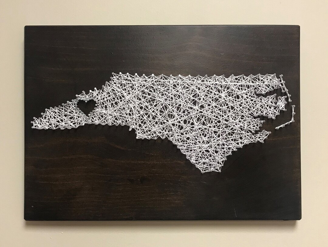 North Carolina String Art Small Heart - Etsy