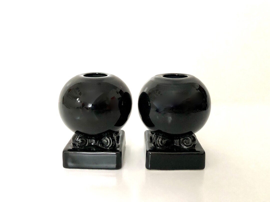Pair of Black Fiestaware Vintage Bulb Candleholders - Etsy