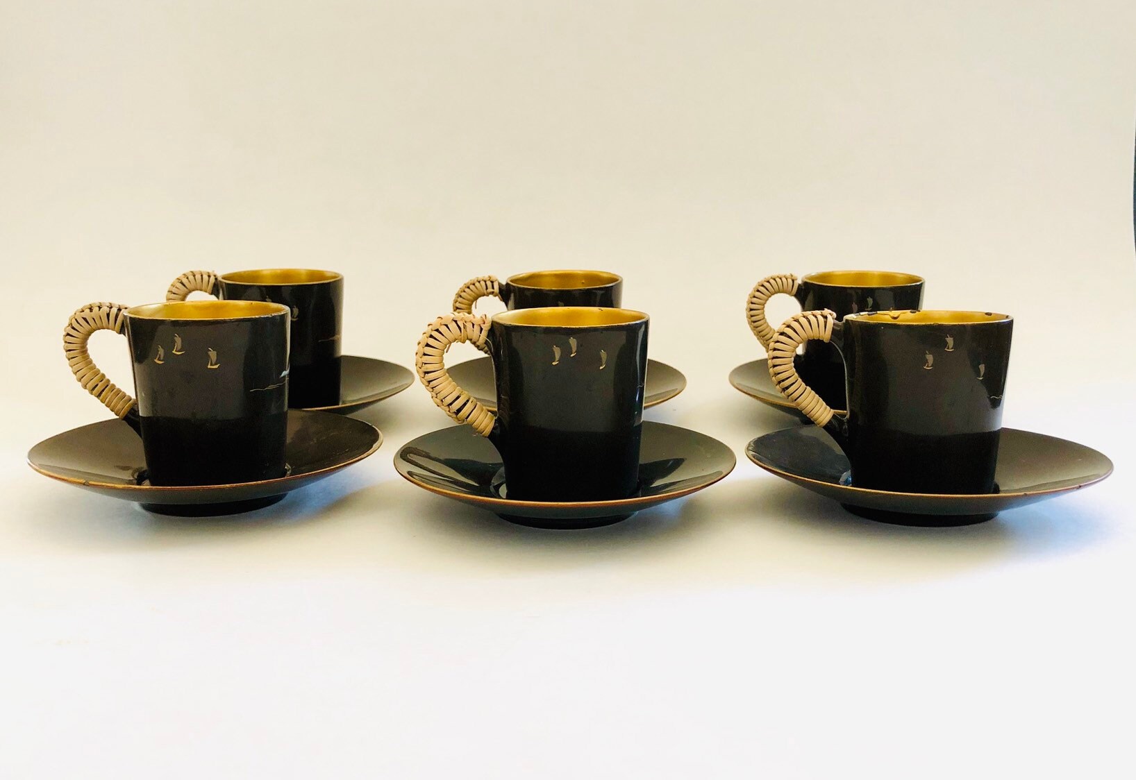 Set of 6 Maruni Lacquerware Hand Painted Cups and Saucers Made - Etsy