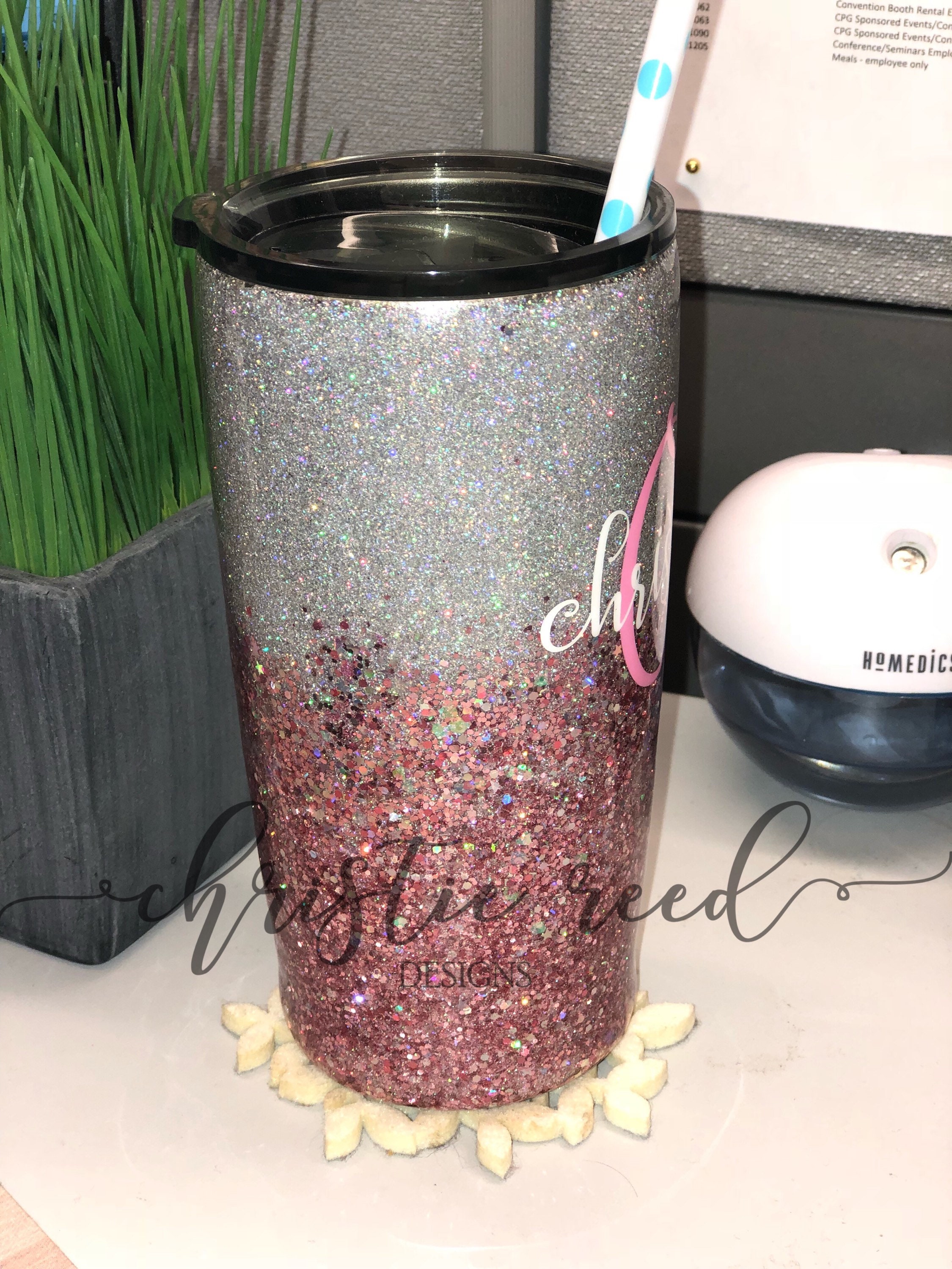 Personalized Glitter Tumbler Add Name And/or Initial - Etsy