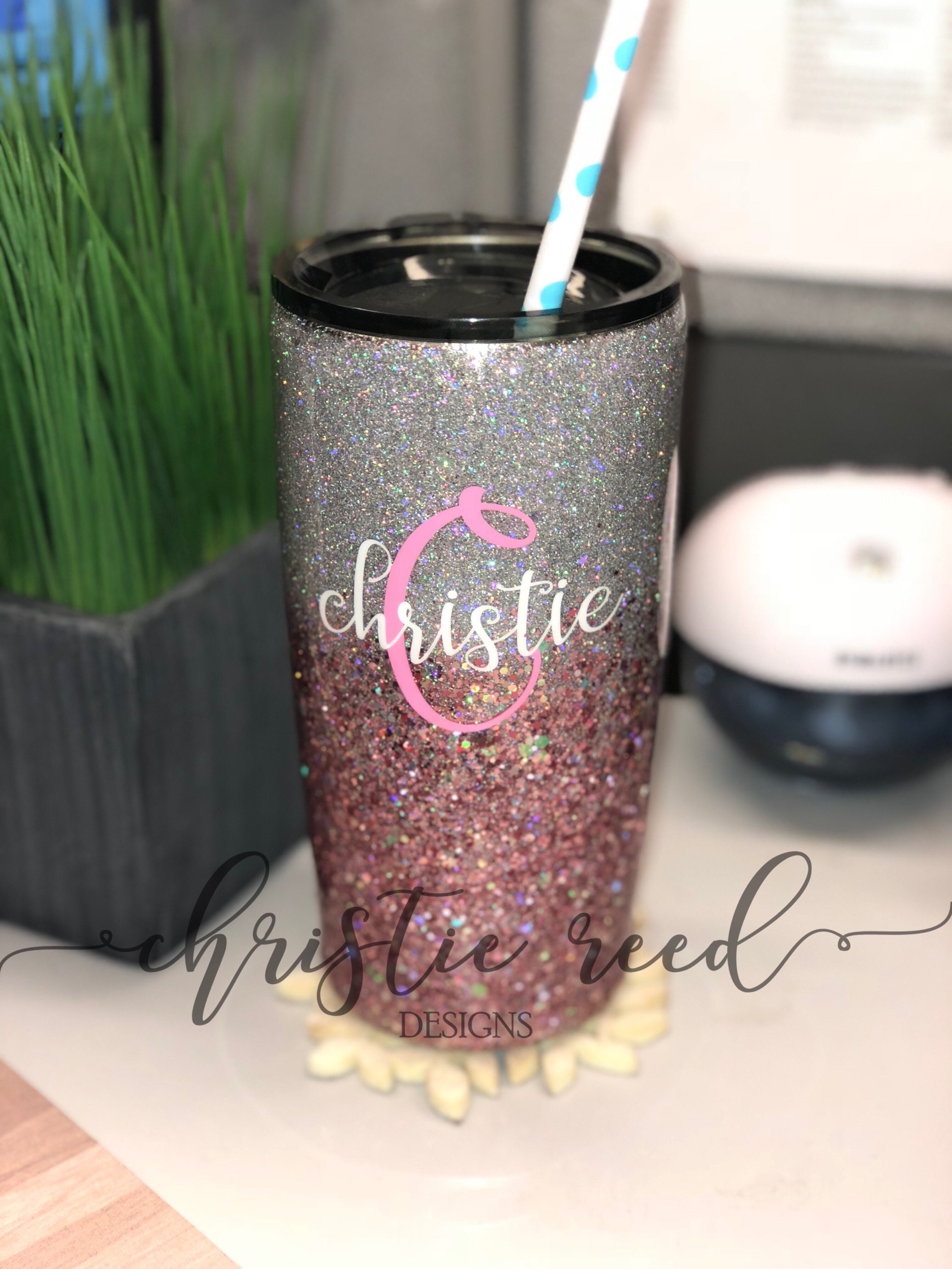 Personalized Glitter Tumbler Add Name And/or Initial - Etsy