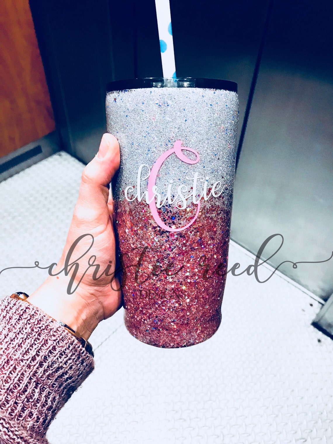 Personalized Glitter Tumbler Add Name And/or Initial - Etsy
