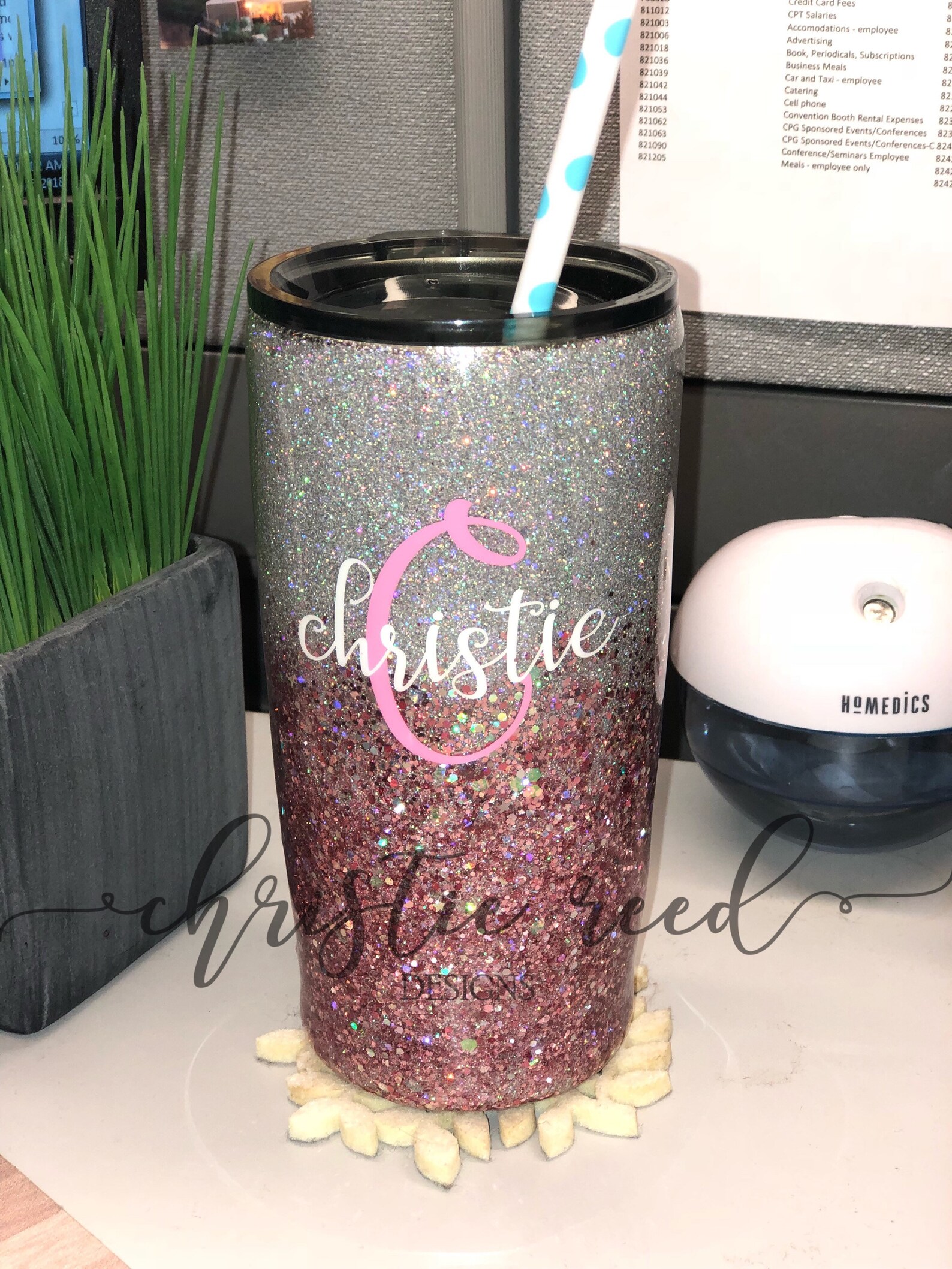 Personalized Glitter Tumbler Add Name And/or Initial - Etsy